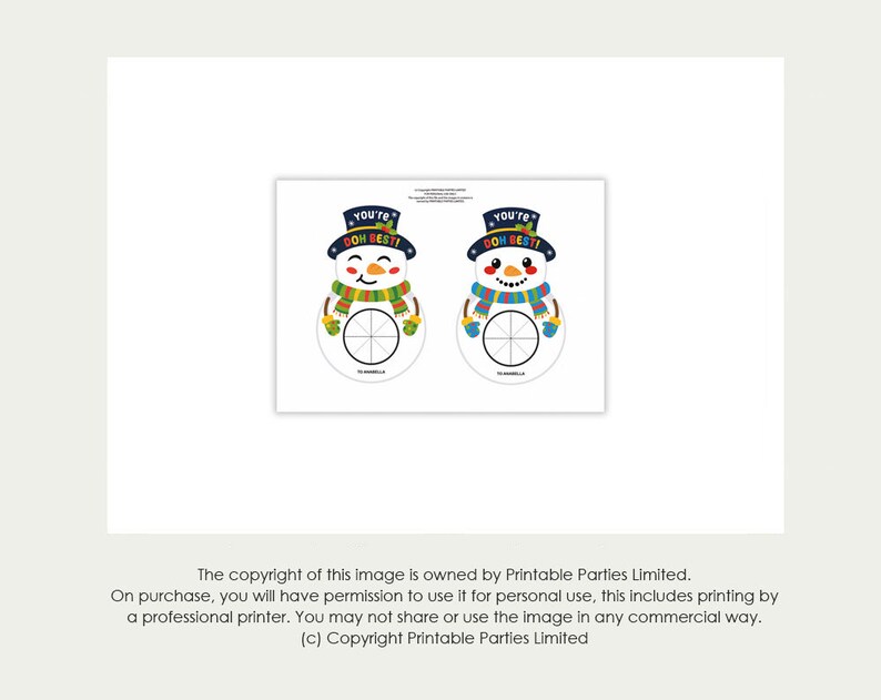 Christmas Snowman Play Doh Holder: Printable Class Gift (PDF) - Etsy