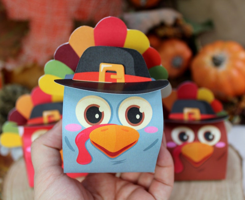 Printable Thanksgiving Turkey Gift Box: DIY Favor (PDF) - Etsy