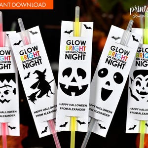 Printable Halloween Gift for Kids Glow Stick Holder | Non-candy ...