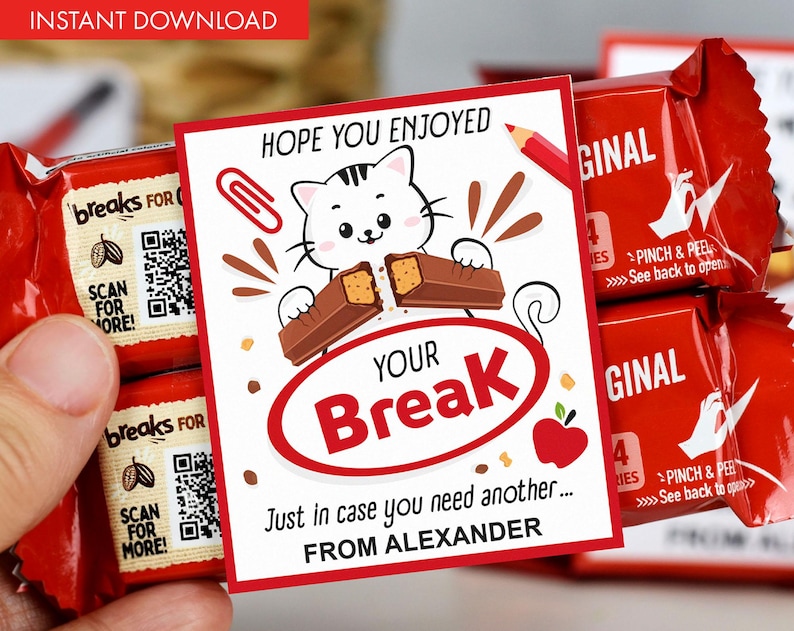Printable Back to School Candy Bar Tag | Teacher Gift | Candy Gram ...