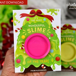 Printable Christmas Tree Slime Holder | Christmas Slime Gift Tag for ...