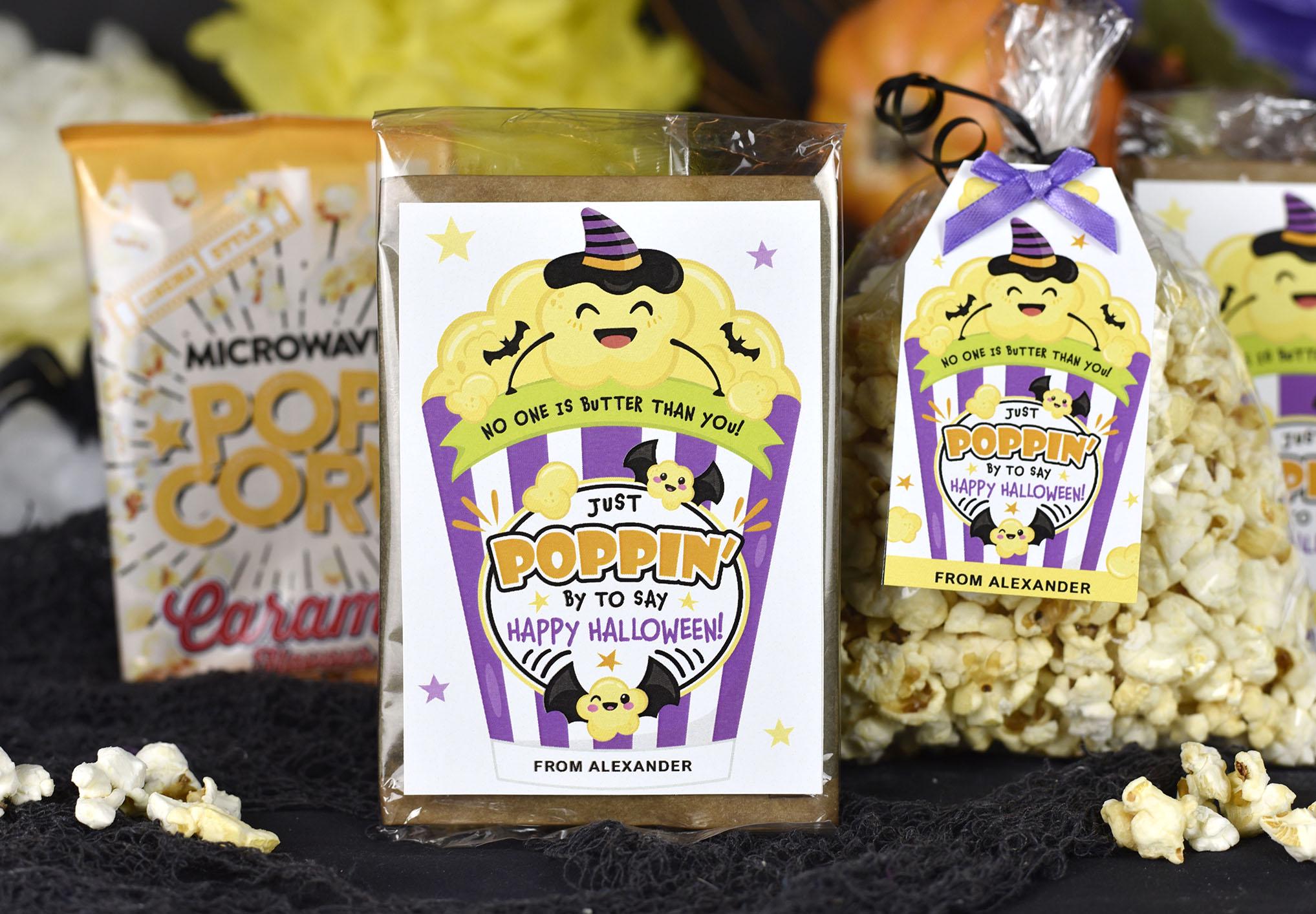 Printable Halloween Popcorn Gift Tag: Classroom Favor (digital Download ...