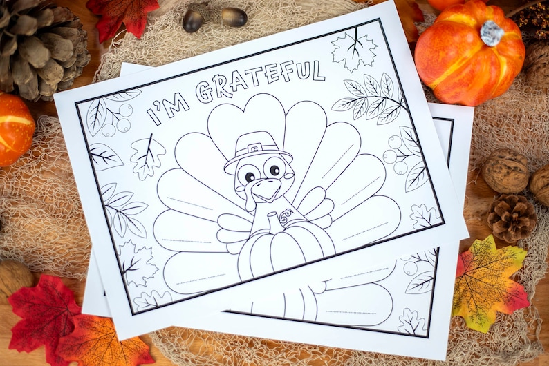 Thanksgiving Turkey Coloring Page: Kids Activity, Classroom Printable ...