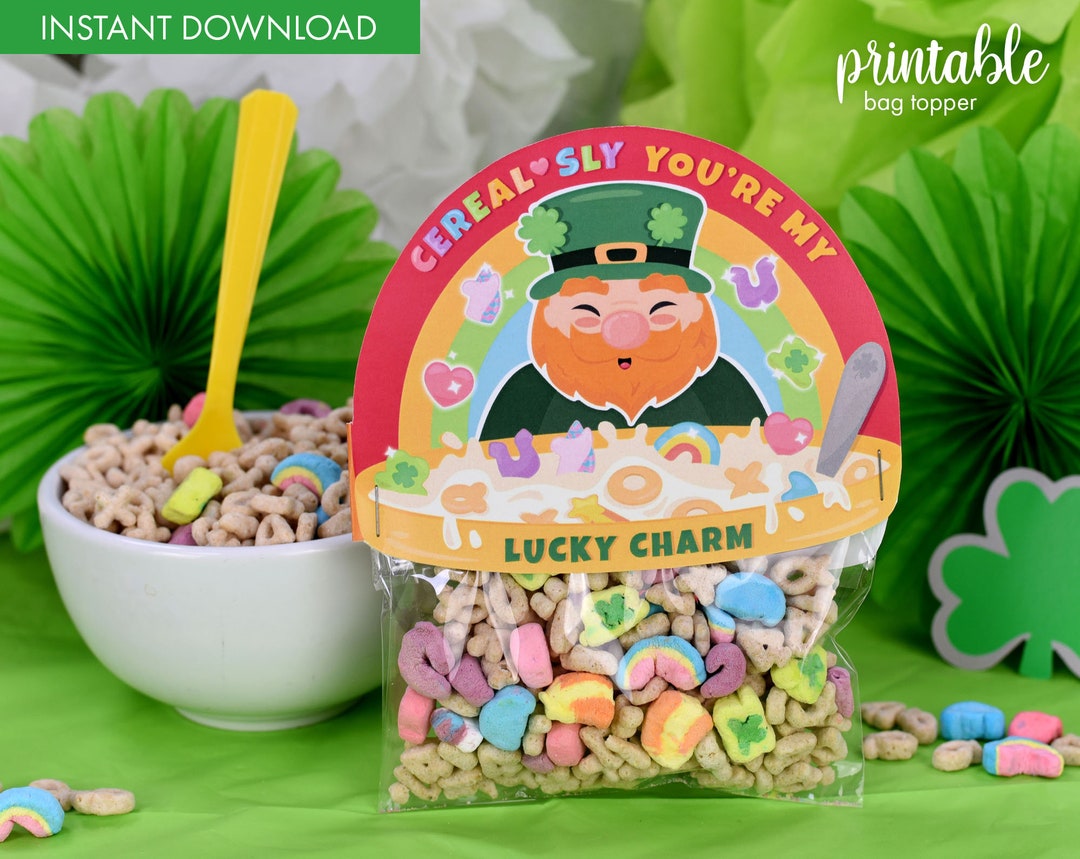St Patricks Day Cereal Bag Topper: Printable Classroom Gift (PDF) - Etsy