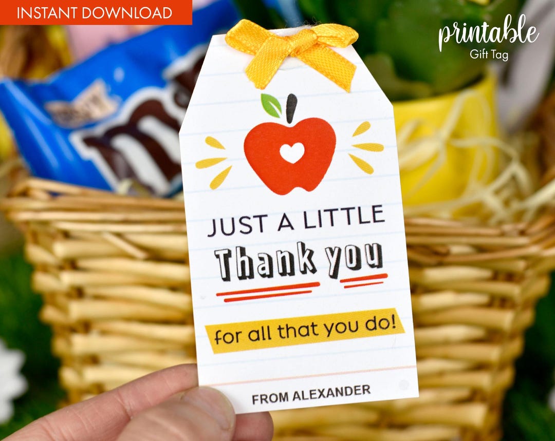 Printable Apple Gift Tags: Teacher Appreciation Week (PDF) - Etsy