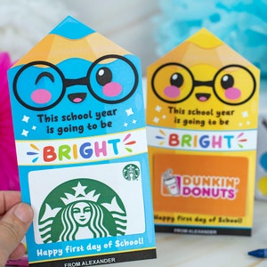 Printable Teacher Appreciation Gift Card Holder Personalized Back to ...