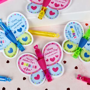 Butterfly Valentines Bubble Wand Tags: Printable Classroom Gift (PDF ...