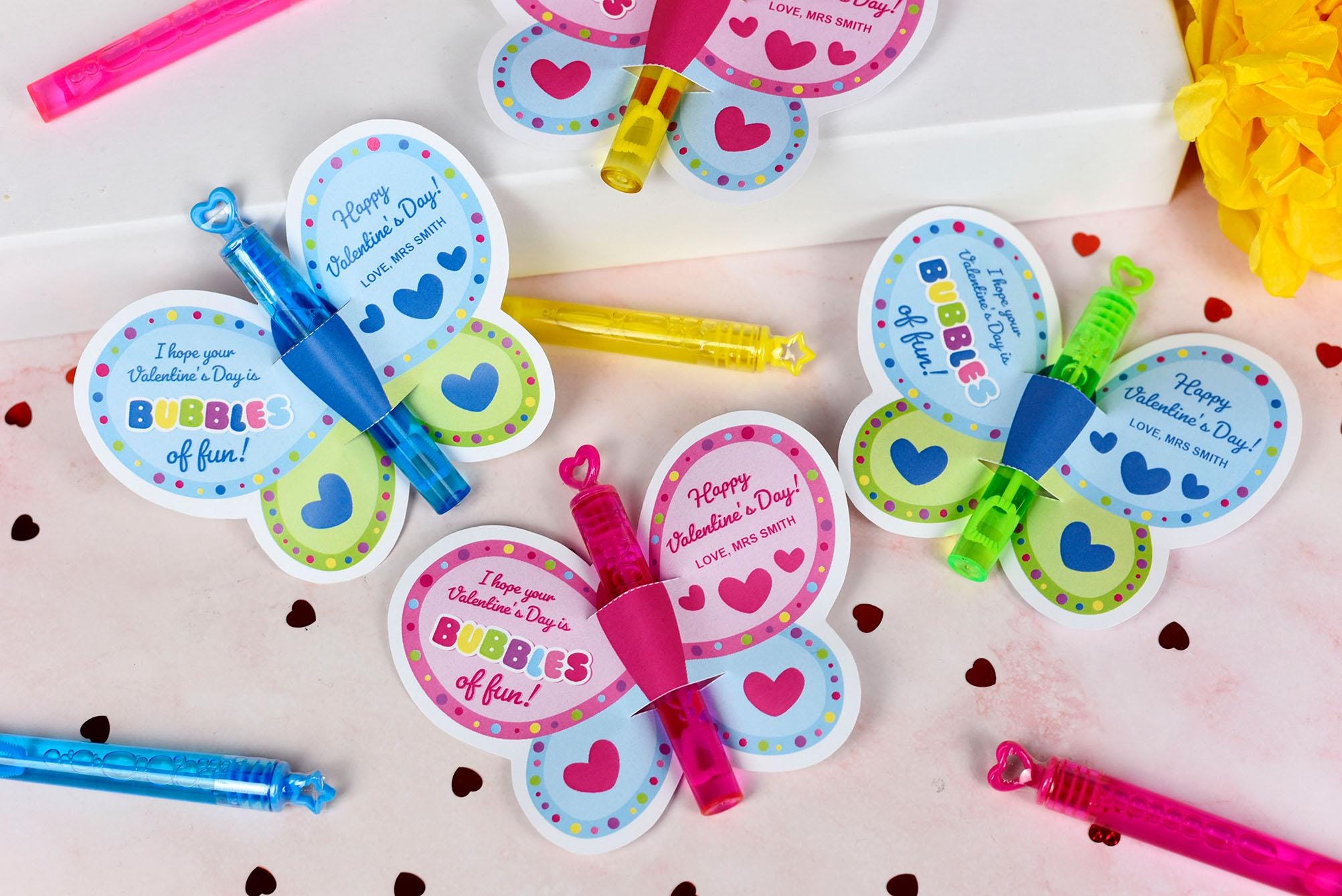 Butterfly Valentines Bubble Wand Tags: Printable Classroom Gift (PDF ...