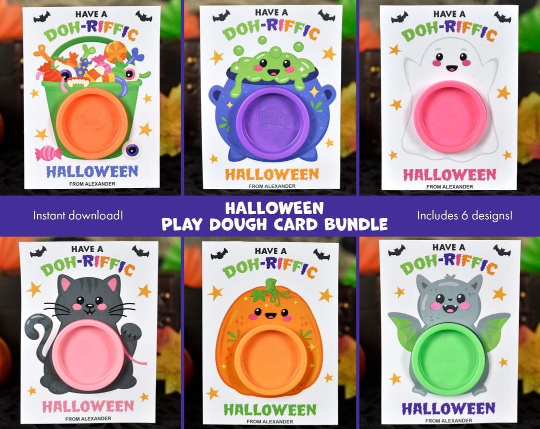 Halloween Play Dough Gift Card: Printable Classmate Favor (PDF) - Etsy