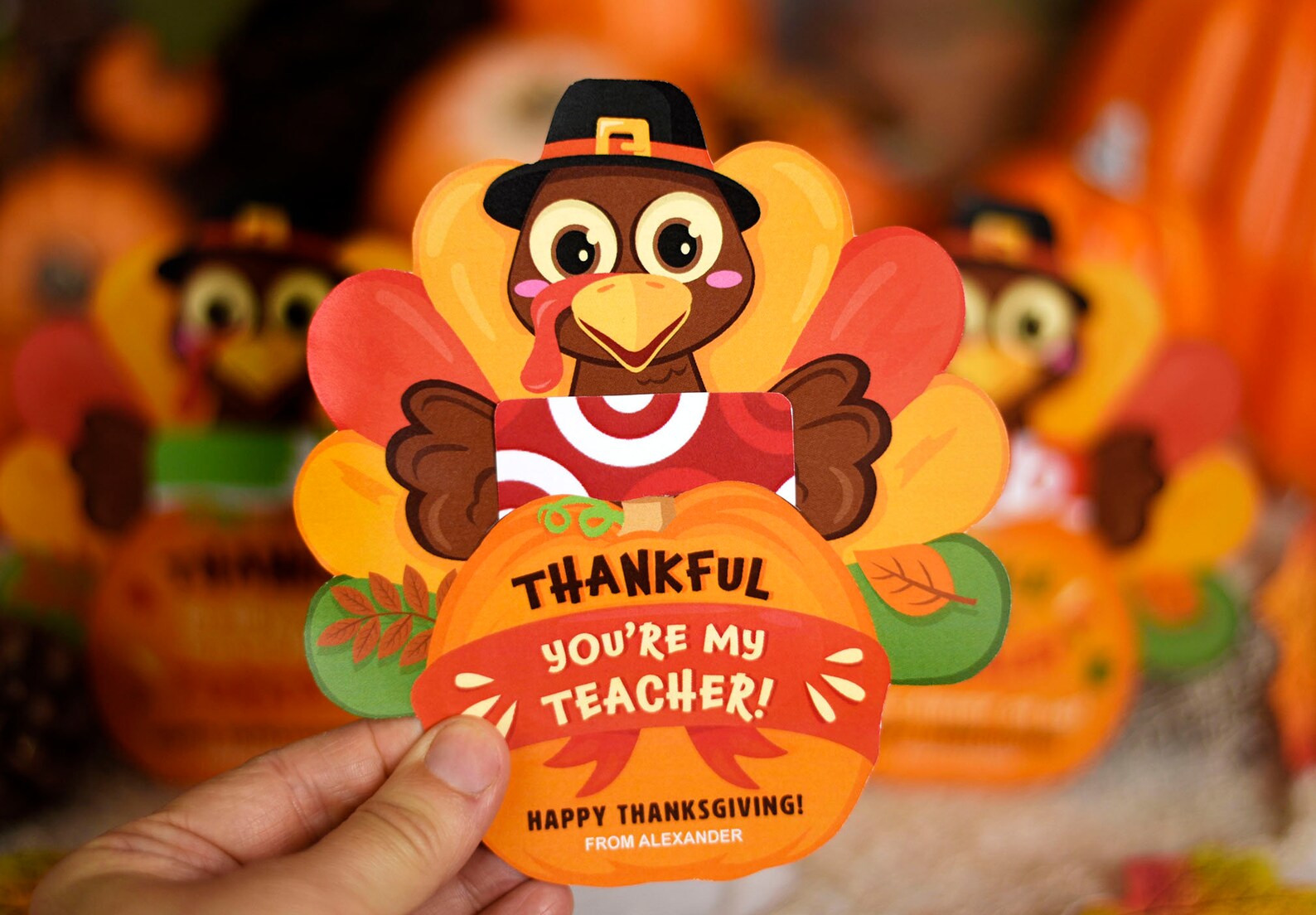 Thanksgiving Turkey Gift Card Holder: Printable Teacher/employee Gift ...
