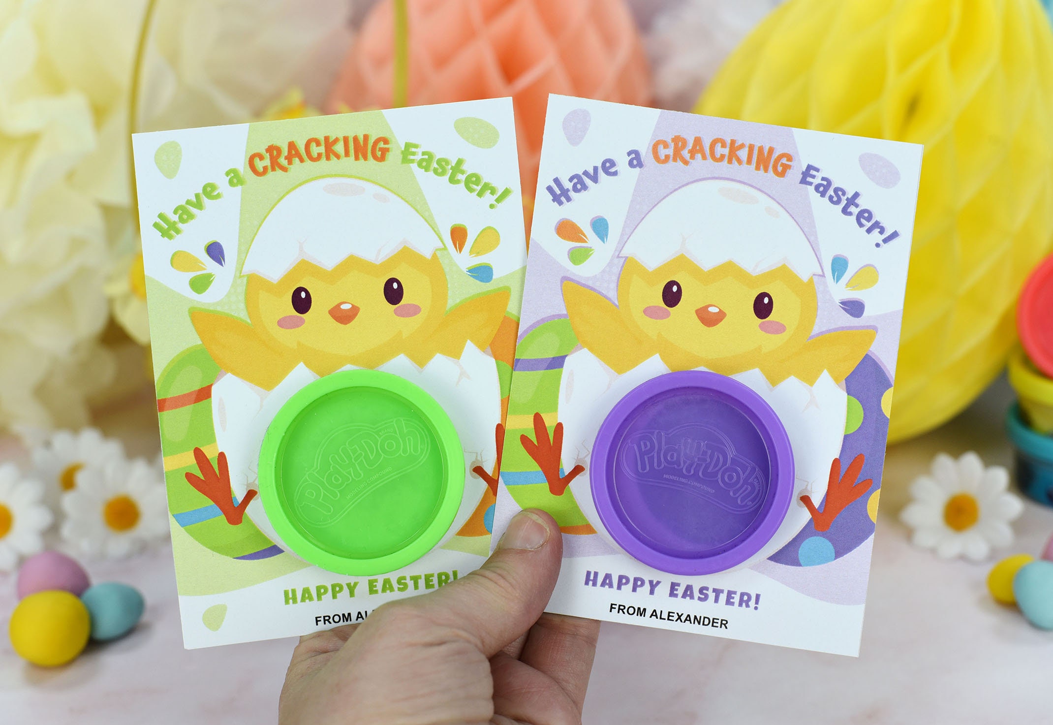 Easter Chick Play Dough Card: Printable Classroom Gift (PDF) - Etsy