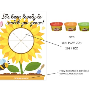 Printable Personalised Teacher Summer Flower Play Doh Holder | End of ...