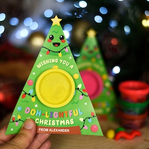 Christmas Tree Play Dough Holder | Printable Holiday Class Gifts | Non ...