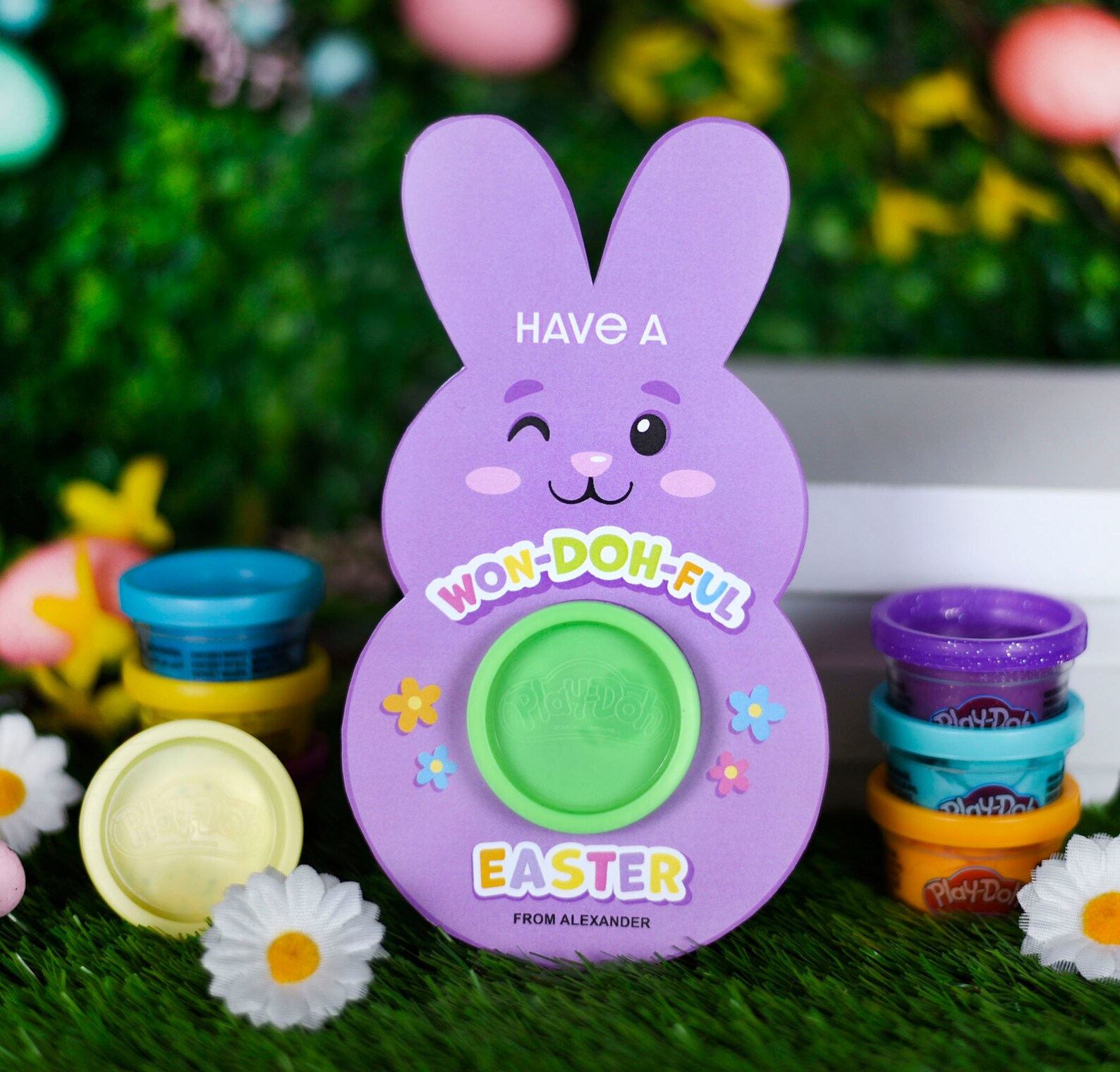 Easter Bunny Play Dough Gift Card: Printable Classroom Favor (PDF) - Etsy