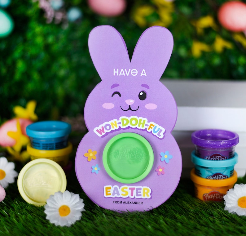 Easter Bunny Play Dough Gift Card: Printable Classroom Favor (PDF) - Etsy