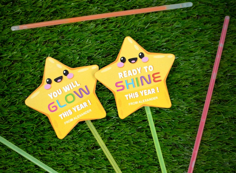 Printable Star Glow Stick Tags: Teacher Student Gift (PDF) - Etsy