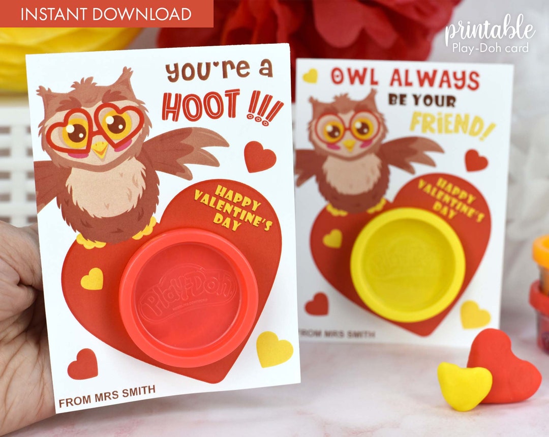 Play-doh Valentines Gift Card Printable Class Valentine Day Gifts Non ...
