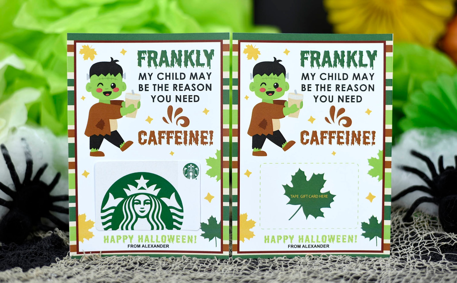 Printable Halloween Coffee Card Holder | Teacher Appreciation Gift ...