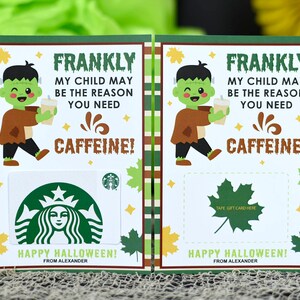 Printable Halloween Coffee Card Holder | Teacher Appreciation Gift ...