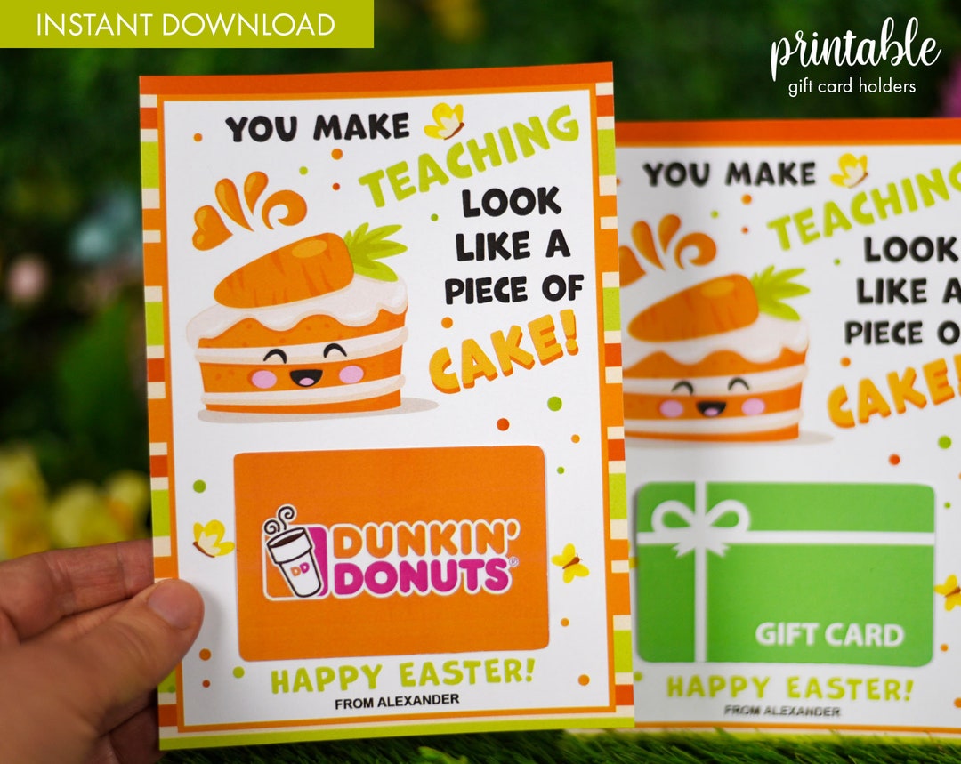 Printable Easter Gift Card Holder Easter Teacher Gift Cute Easter Gift ...