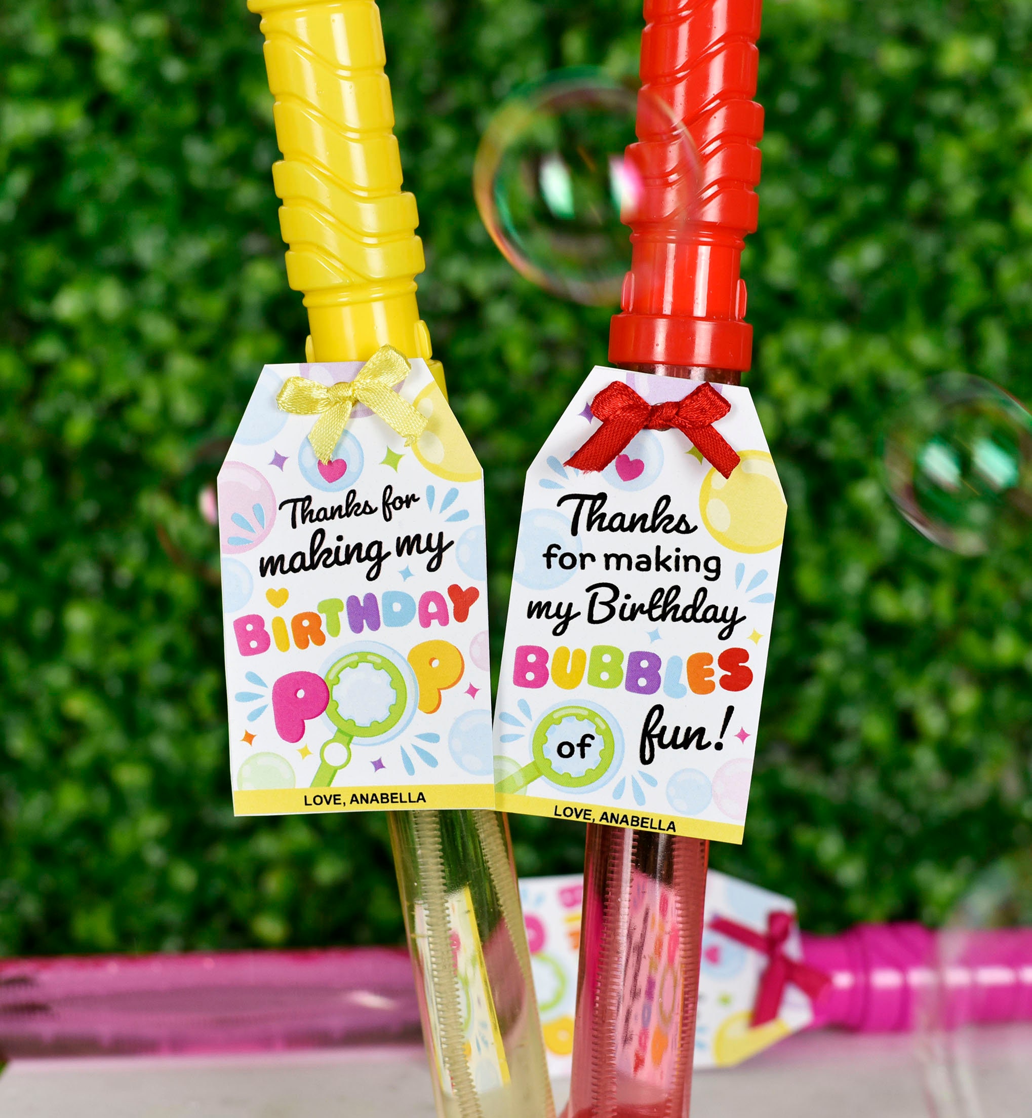 Printable Birthday Bubbles Favor Tag: Personalized Party Label (PDF) - Etsy