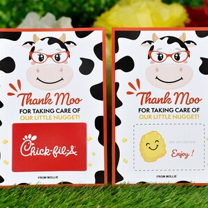 Printable Teacher Appreciation Gift Card Holder | Cow Design ...