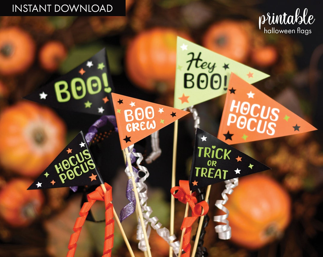 Printable Halloween Pennant Flags Kids Boo Basket Flag - Etsy