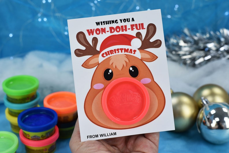 Play Dough Christmas Gift Card | Printable Class Holiday Gifts | Non ...