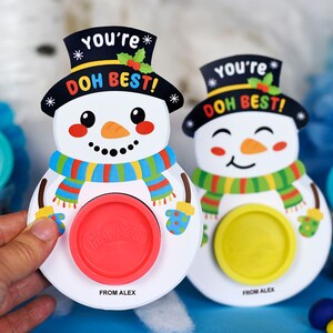 Christmas Play Dough Holder Snowman | Printable Holiday Class Gifts ...