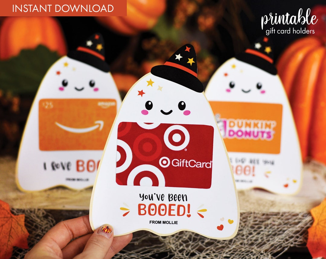 Printable Halloween Gift Card Holder | Cute Ghost Gift Card Holder ...