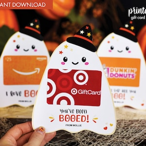 Printable Halloween Gift Card Holder | Cute Ghost Gift Card Holder ...