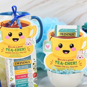 Printable Teacher Appreciation Tea Cup Tag & Sachet Holder (digital ...