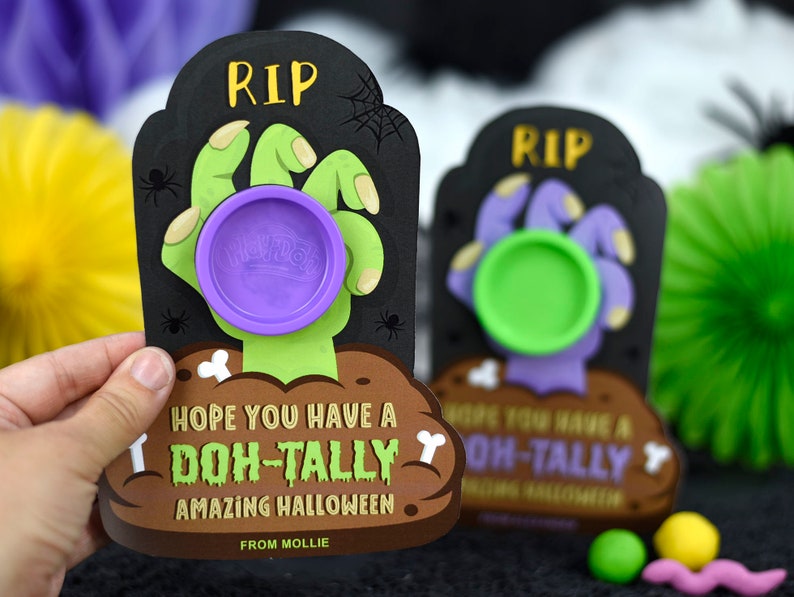 Printable Zombie Hand Play Dough Halloween Favor (digital Download) - Etsy