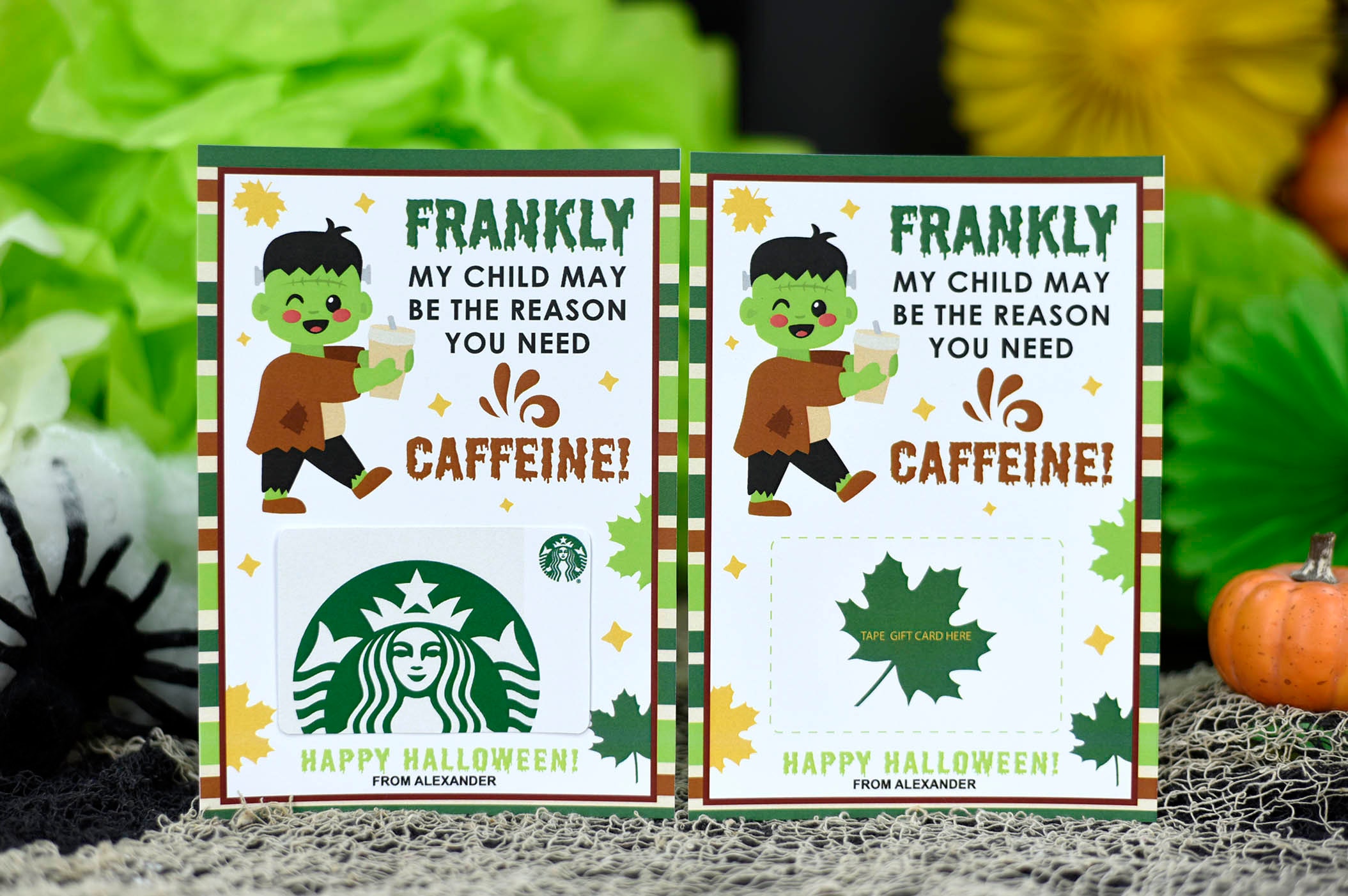 Printable Halloween Coffee Card Holder | Teacher Appreciation Gift ...