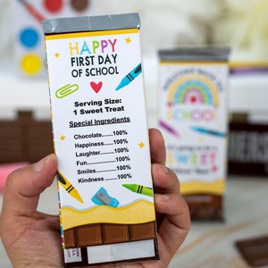 Printable Back to School Chocolate Bar Wrapper Rainbow - Etsy UK