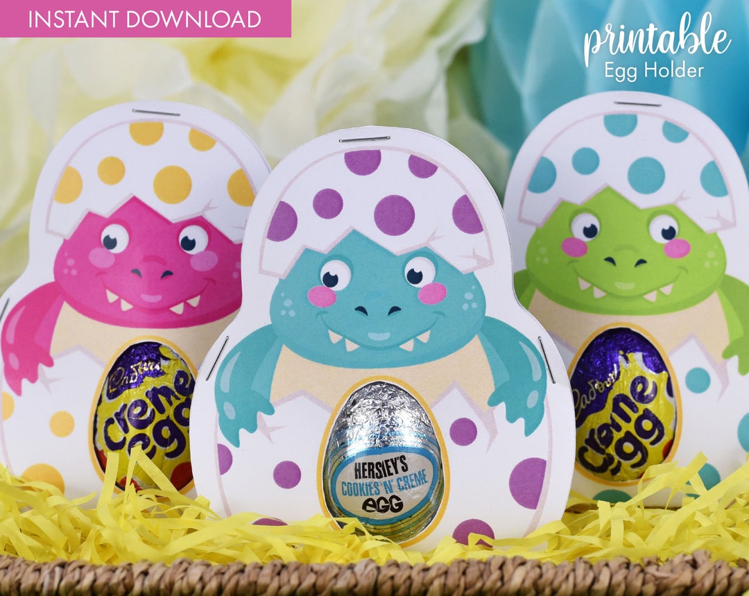 Printable Egg Holder for Easter Dinosaur Design Egg Holder for Kids DIY ...