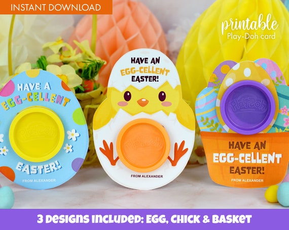 Printable Easter Play-Doh Gift Cards Pack of 3 Designs | Class Easter ...