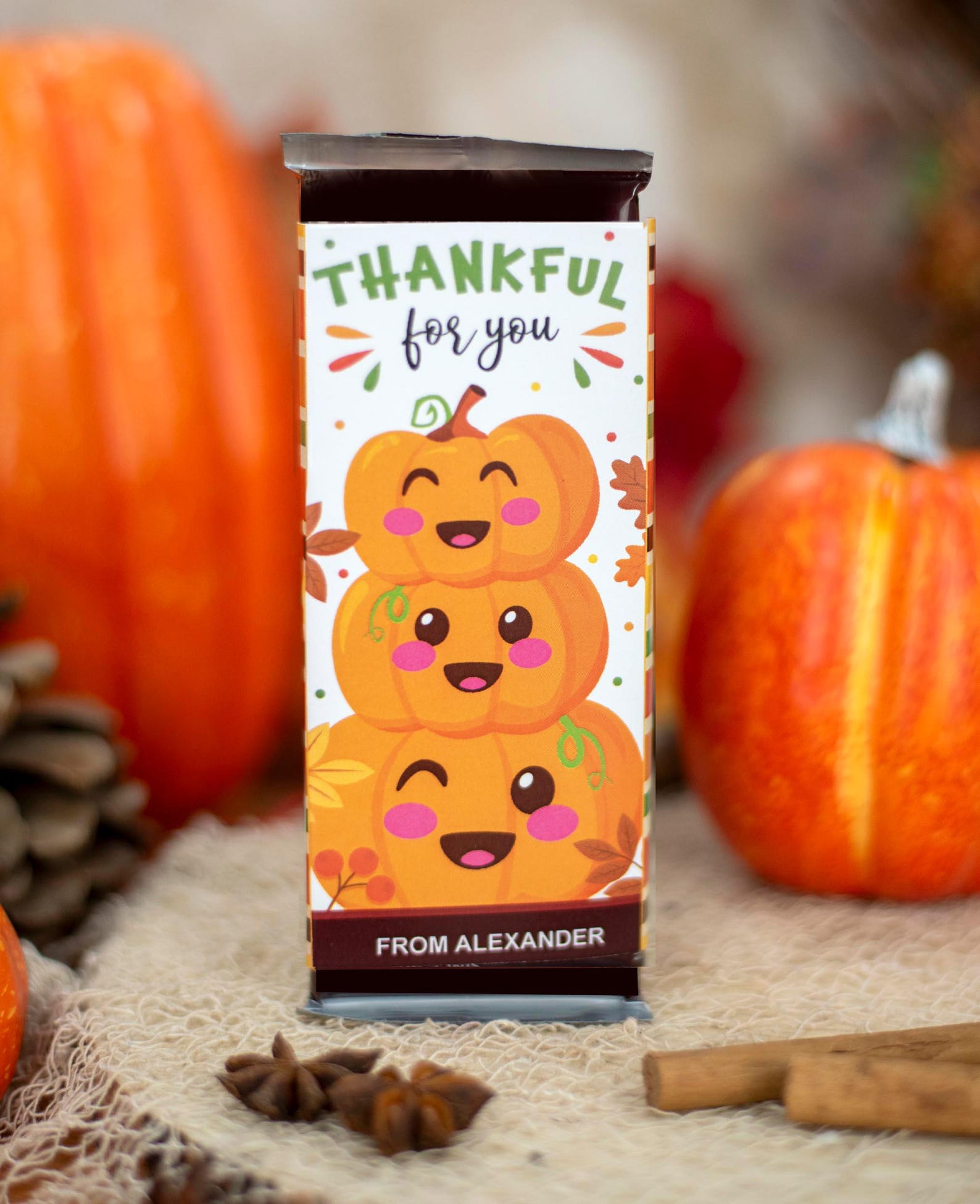 Thanksgiving Candy Bar Wrapper: Turkey & Pumpkin Design (PDF) - Etsy