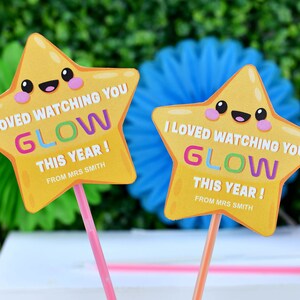 Printable Personalised Star Tag to Add to Glow Sticks | End of Term ...