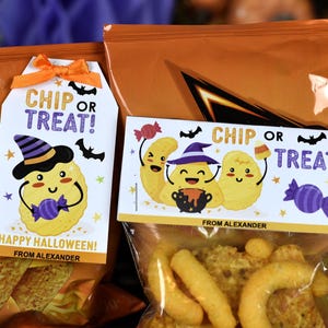 Printable Halloween Chips Tag and Bag Topper | Halloween Gift for Kids ...