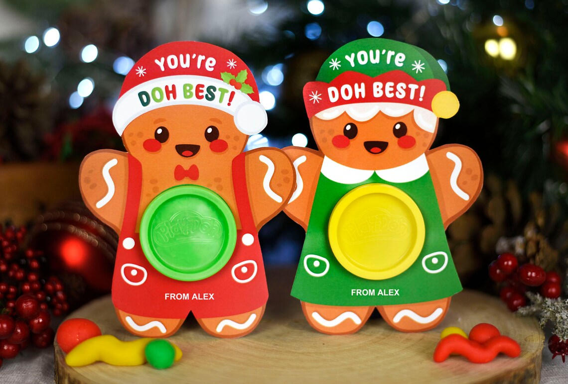 Gingerbread Play Dough Holder: Christmas Class Gifts (printable PDF) - Etsy