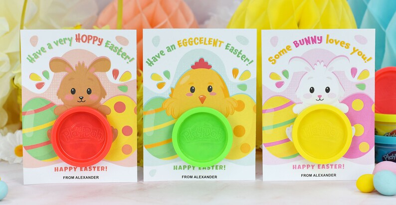 Easter Play Dough Gift Card: 6 Printable Designs (PDF) - Etsy