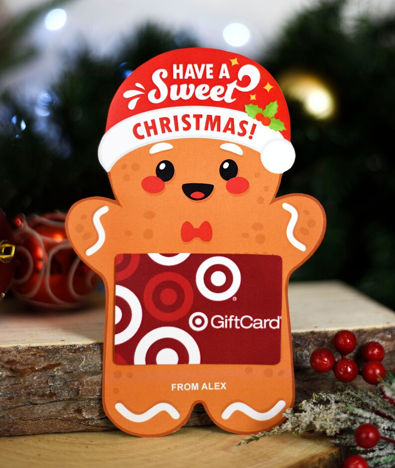 Printable Christmas Gingerbread Gift Card Holder (PDF) - Etsy