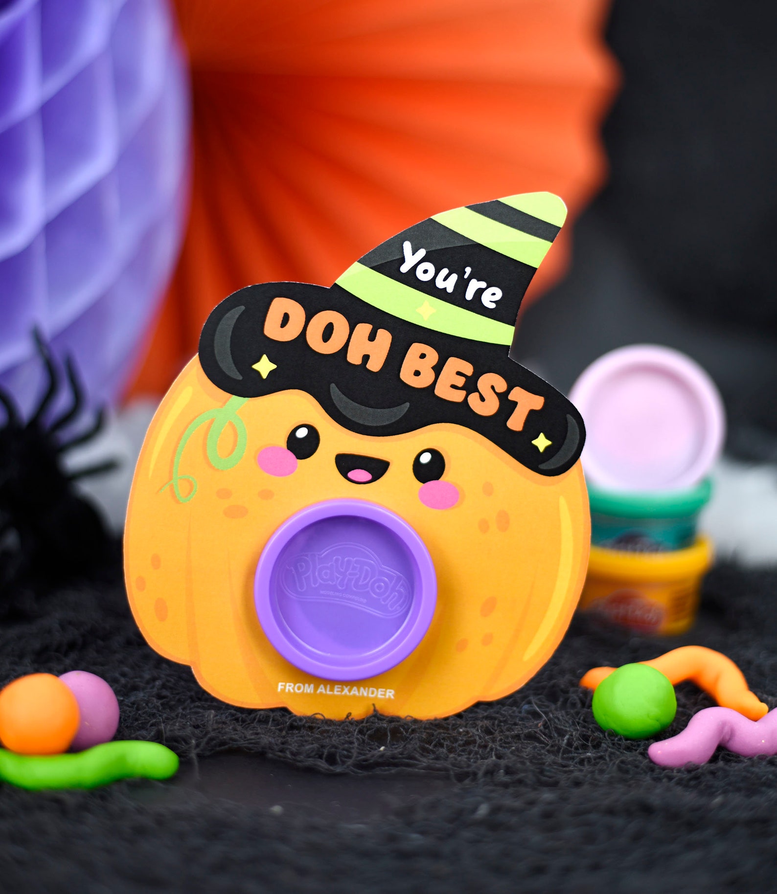 Printable Pumpkin Play Dough Holder | Non-candy Halloween Gift for Kids ...