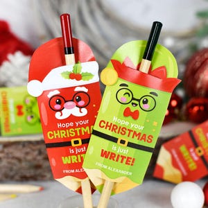 Printable Christmas Pencil Holder: Classroom Gift (PDF) - Etsy