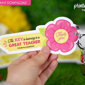 Printable Key Chain Holder Teacher Appreciation Gift | Teacher ...