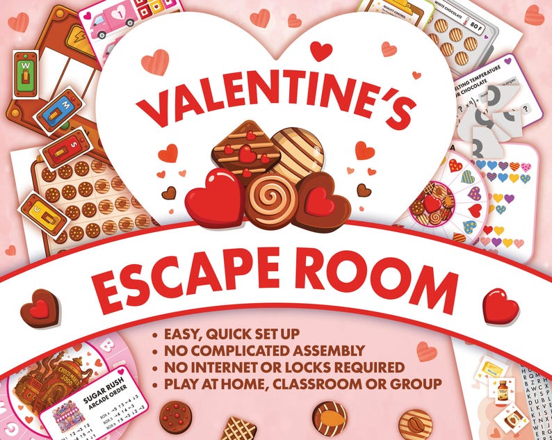 Printable Valentine's Escape Room Game: Classroom or Home, the ...