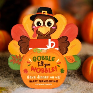 Thanksgiving Turkey Gift Card Holder: Printable Teacher/employee Gift ...