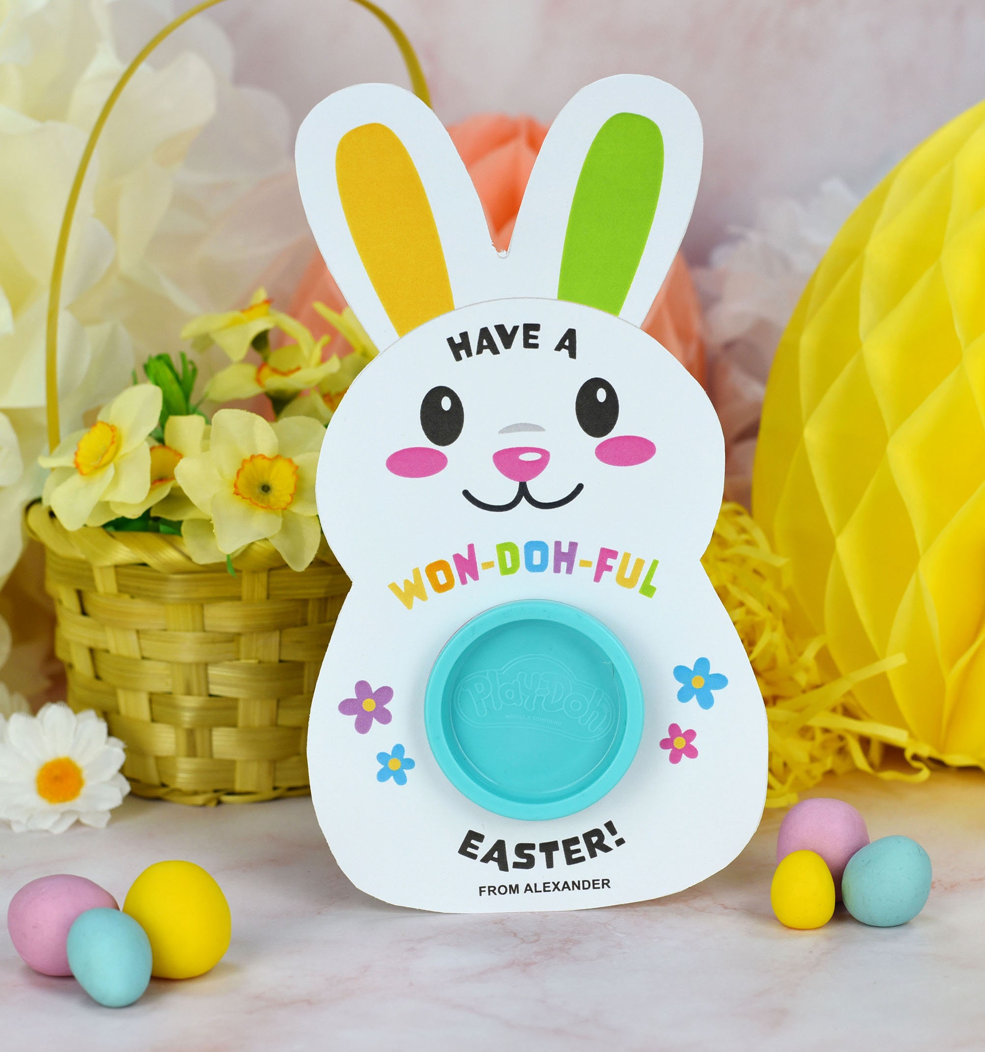 Bunny Easter Play Dough Card: Printable Classroom Gift (PDF) - Etsy