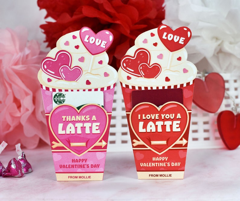 Valentines Coffee Card Holder | Printable Valentines Day Coffee Card ...